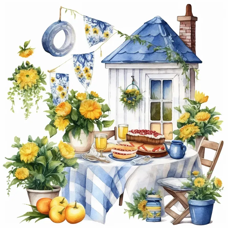 Swedish Midsummer Cliparts Midjourney Prompt | PromptBase