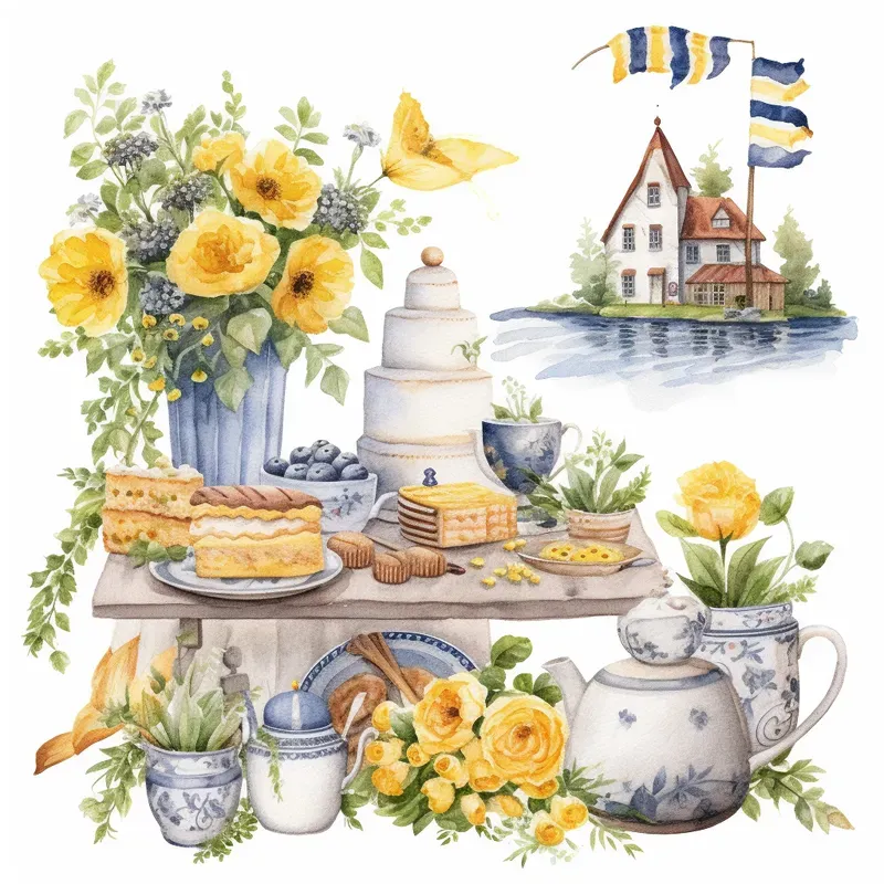 Swedish Midsummer Cliparts Midjourney Prompt | PromptBase