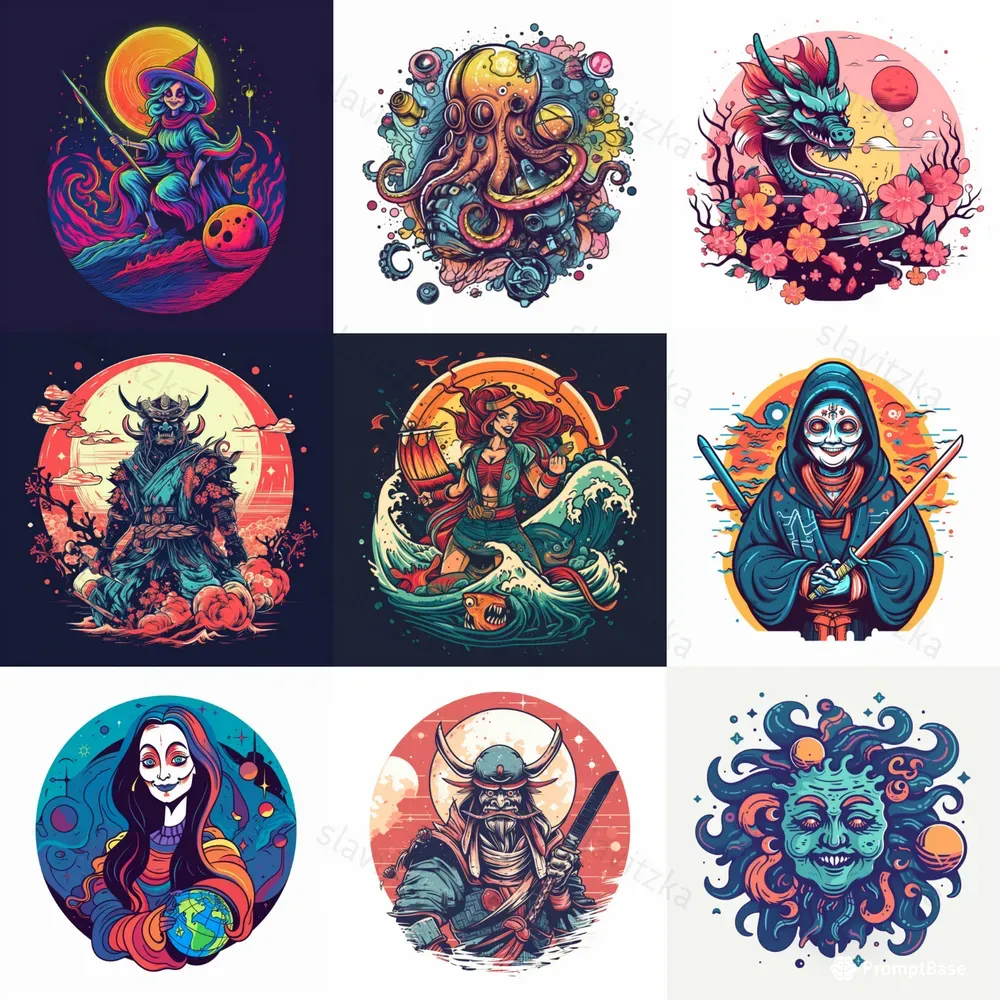 Tshirt Retro Crazy Designs Midjourney Prompt | PromptBase