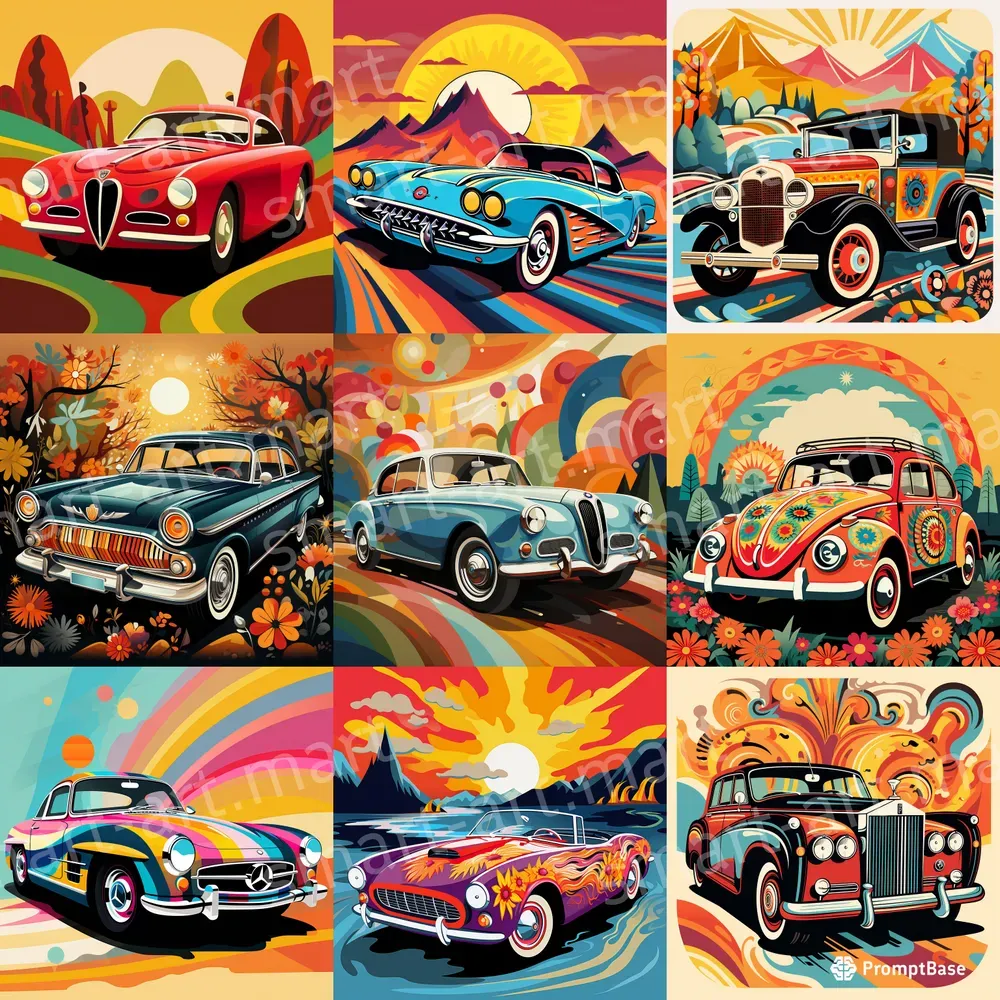 Vintage Car Pop Art Midjourney Prompt | PromptBase
