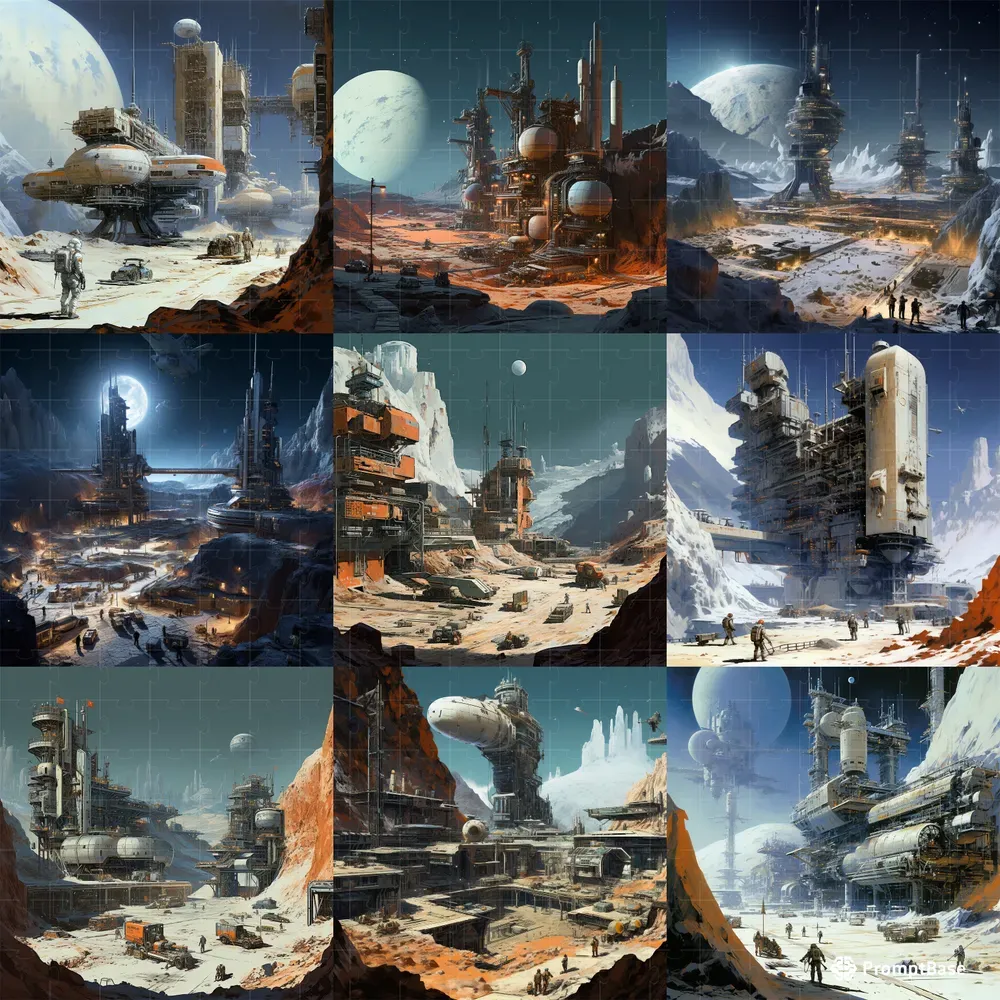 Epic Sciencefiction Backdrops Midjourney Prompt | PromptBase