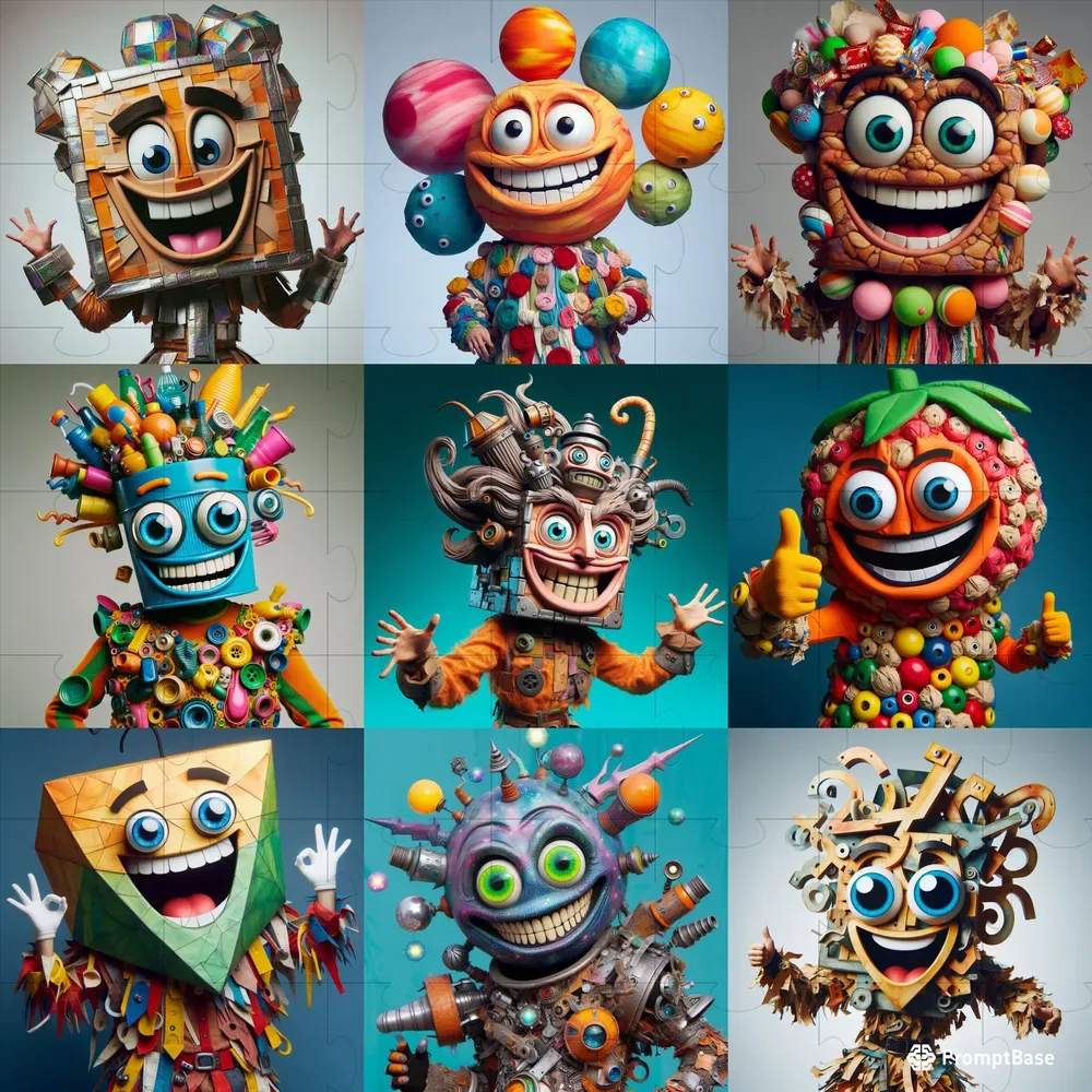 Zany Cartoon Characters DALL·E Prompt | PromptBase