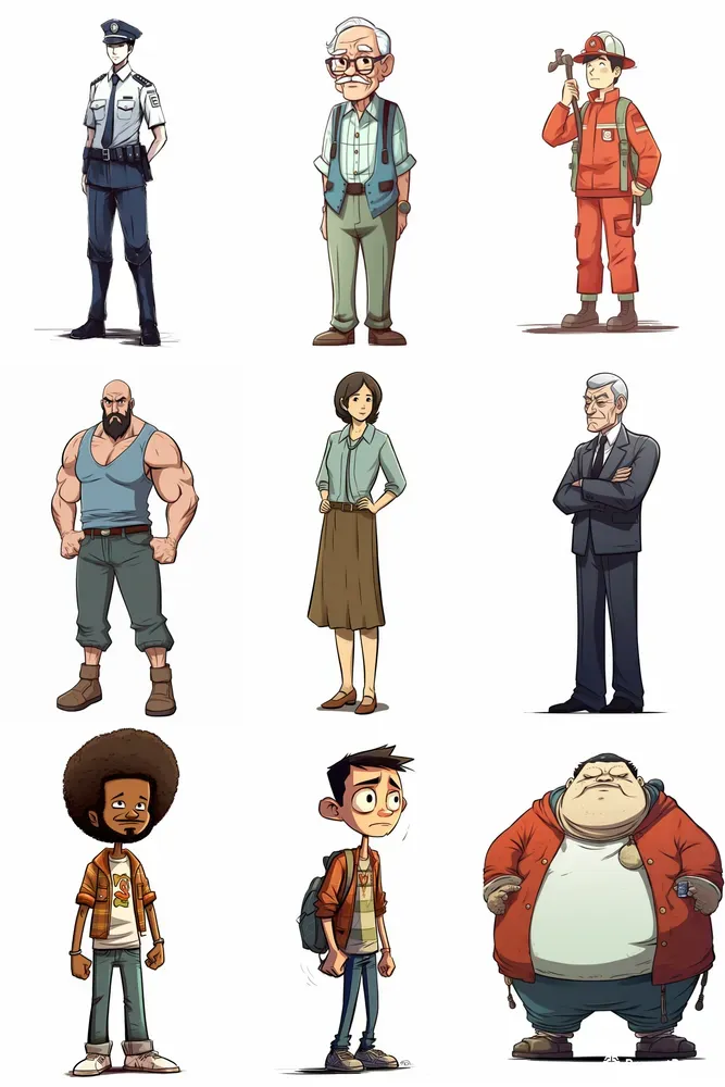 Simple Characters Midjourney Prompt | PromptBase