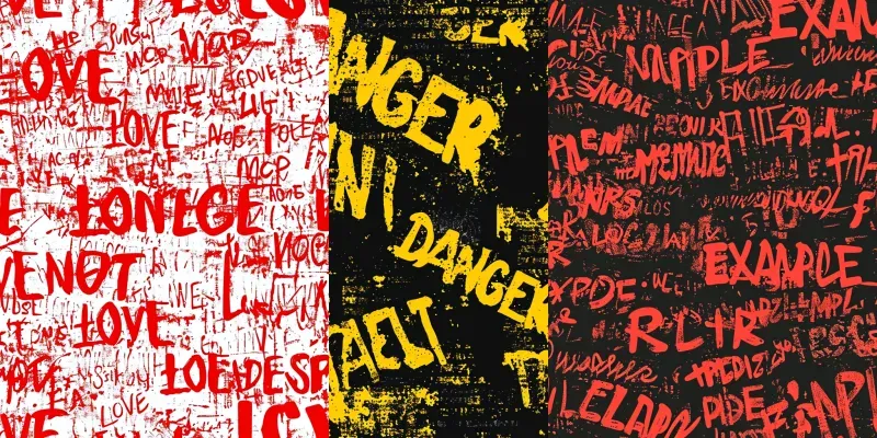 Graffiti Text Patterns Midjourney Prompt | PromptBase