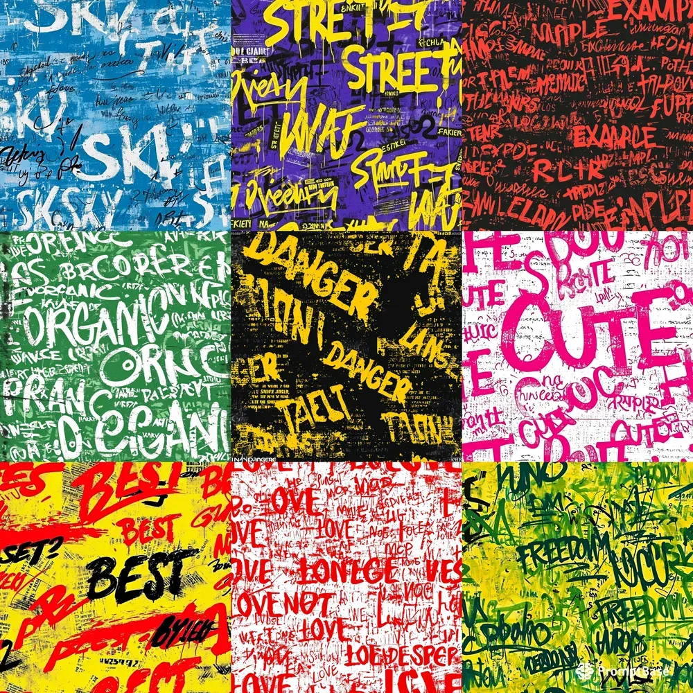 Graffiti Text Patterns Midjourney Prompt | PromptBase