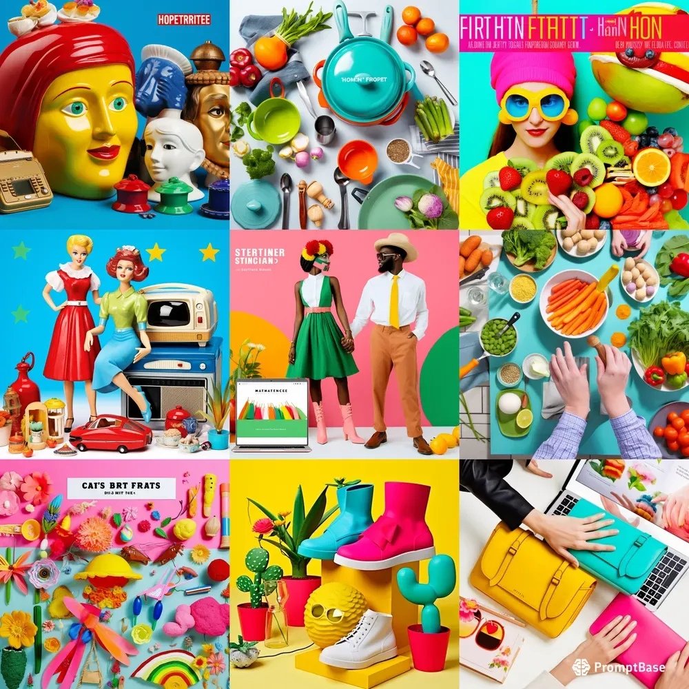 Pop Maximalist Product Photographs Midjourney Prompt | PromptBase