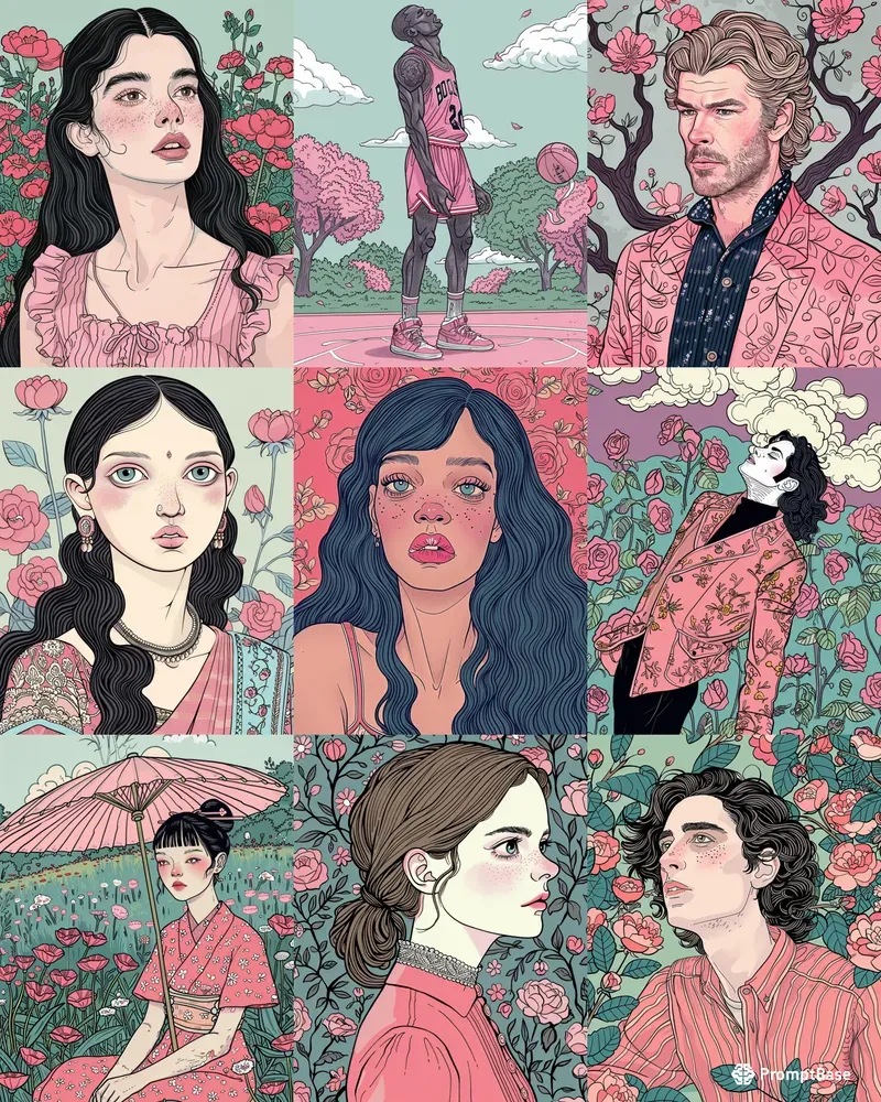 Vintage Coloring Book Illustrations Midjourney Prompt | PromptBase