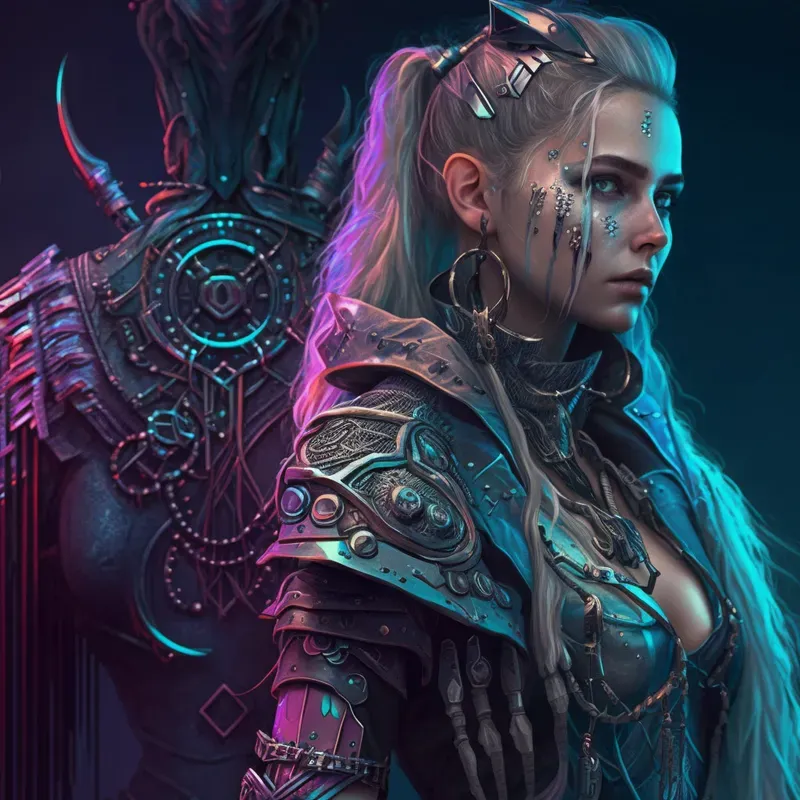 Cyber Fantasy Viking Goddesses Midjourney Prompt | PromptBase