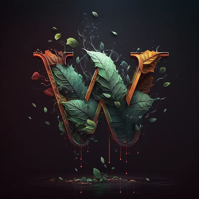 Vibrant Lettering Leaves Logos Midjourney Prompt | PromptBase