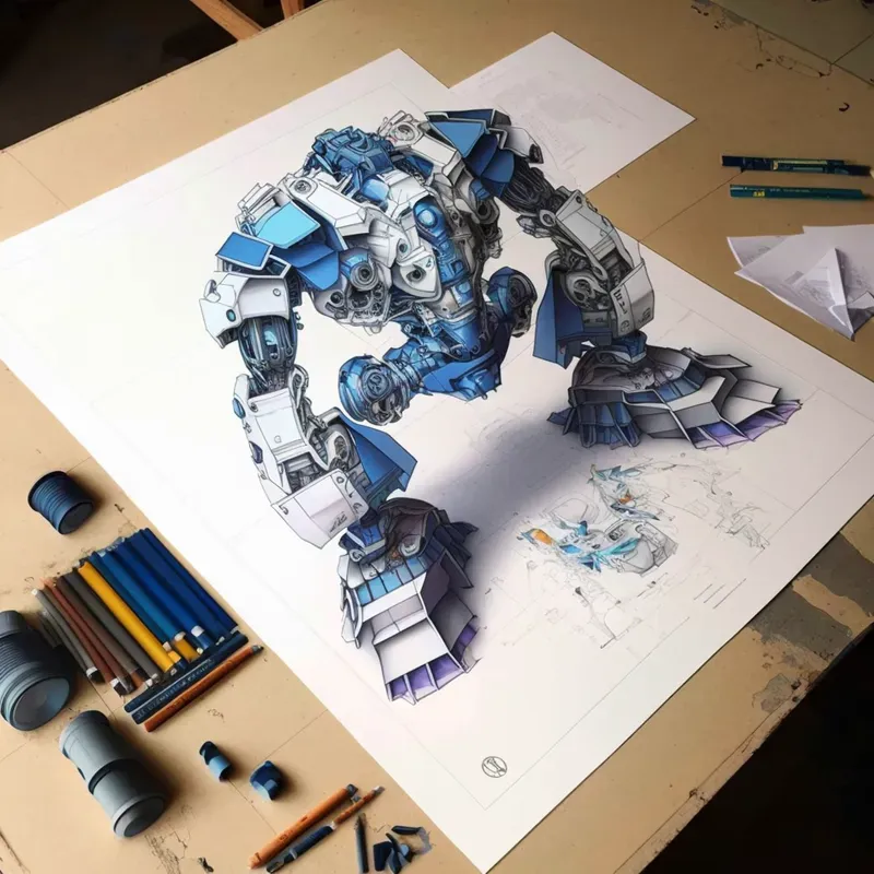 3D Illustrations With Technical Sketches Midjourney Prompt | PromptBase