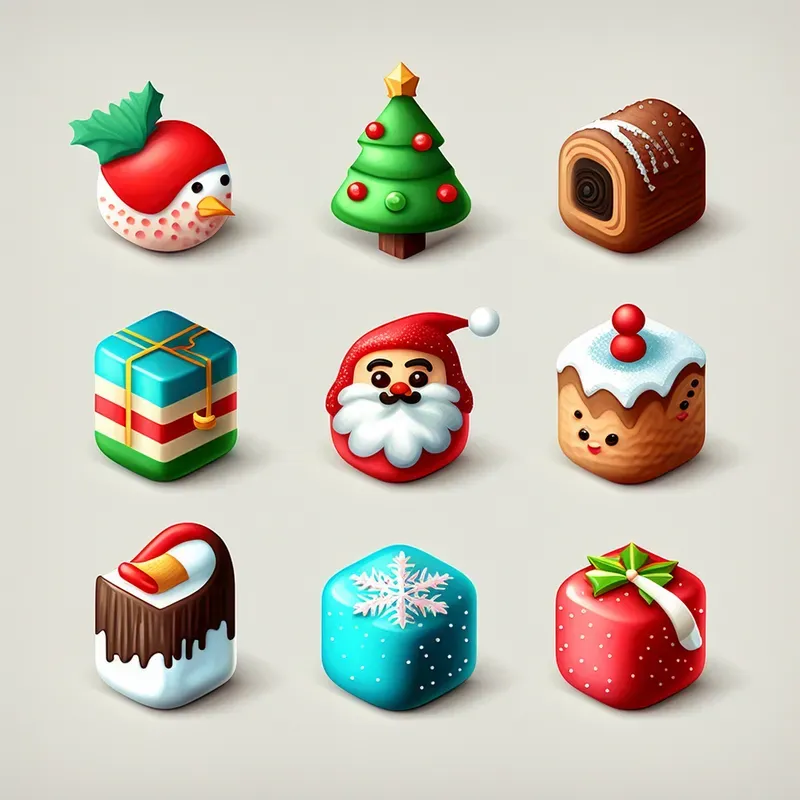 Sets Of 9 Cute Themed Icons Midjourney Prompt | PromptBase