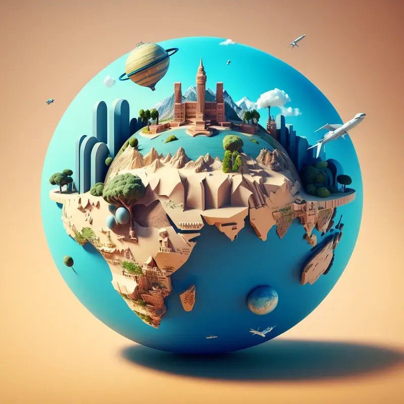 Tiny 3D Earth Customizable Illustrations Midjourney Prompt | PromptBase