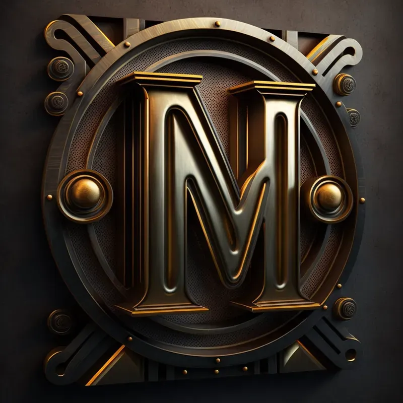 Lettering Metal Carved Golden Logos Midjourney Prompt | PromptBase