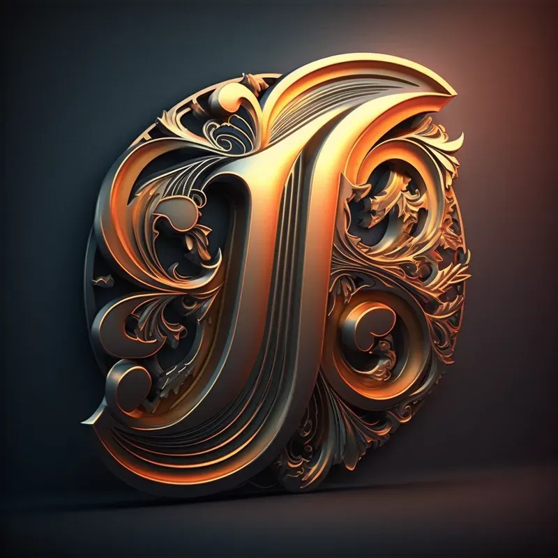 Lettering Metal Carved Golden Logos Midjourney Prompt | PromptBase