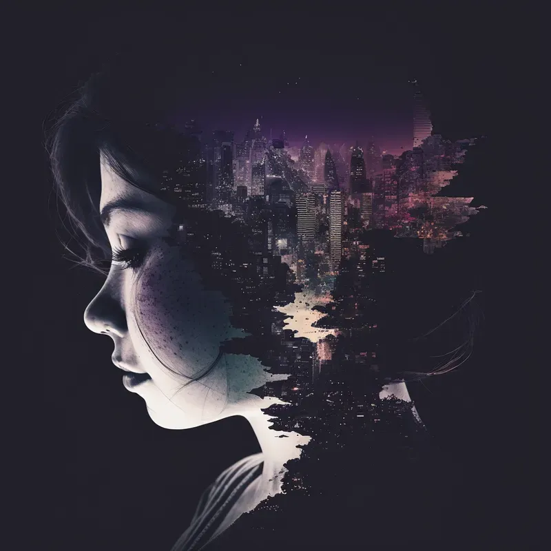 Double Exposure Pics Midjourney Prompt | PromptBase