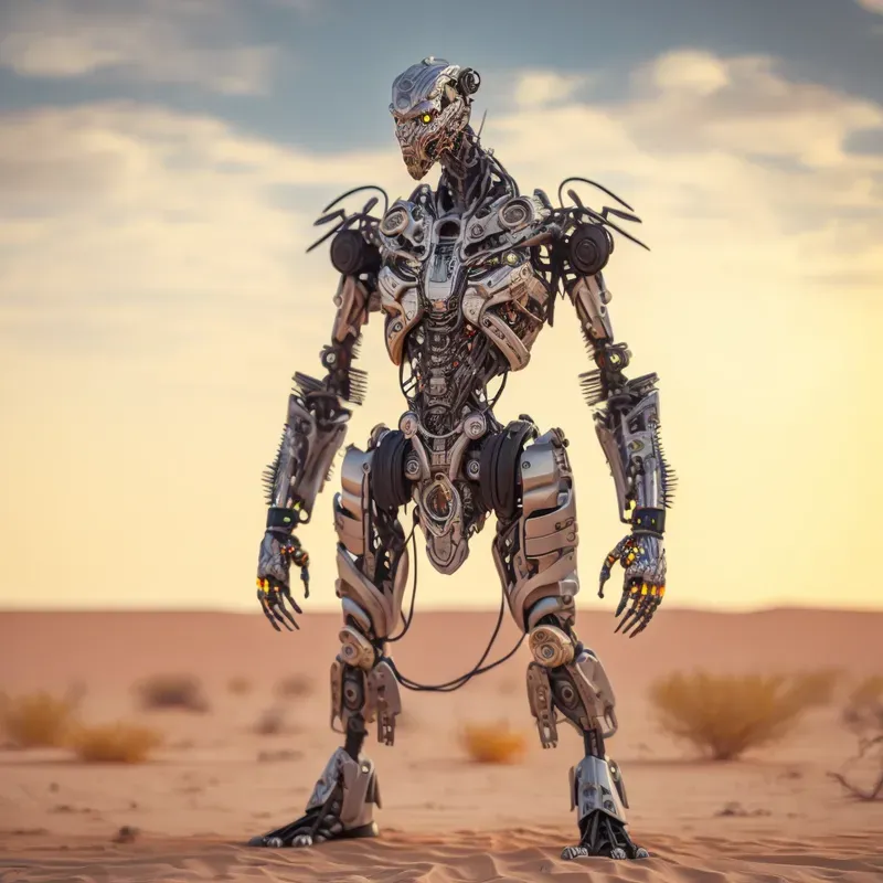 Futuristic Pvc Cyborg Robots Midjourney Prompt | PromptBase