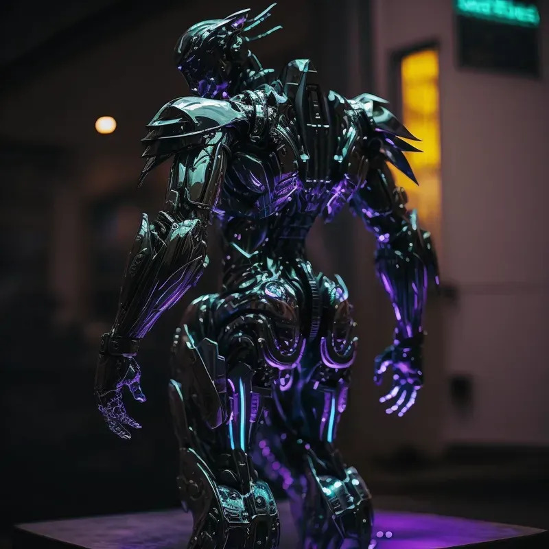 Futuristic Pvc Cyborg Robots Midjourney Prompt | PromptBase