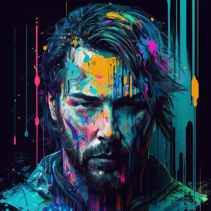 Celebrities Graffiti Melting Portraits Midjourney Prompt | PromptBase