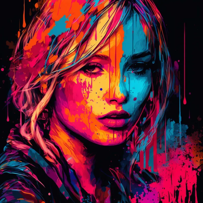 Celebrities Graffiti Melting Portraits Midjourney Prompt | PromptBase