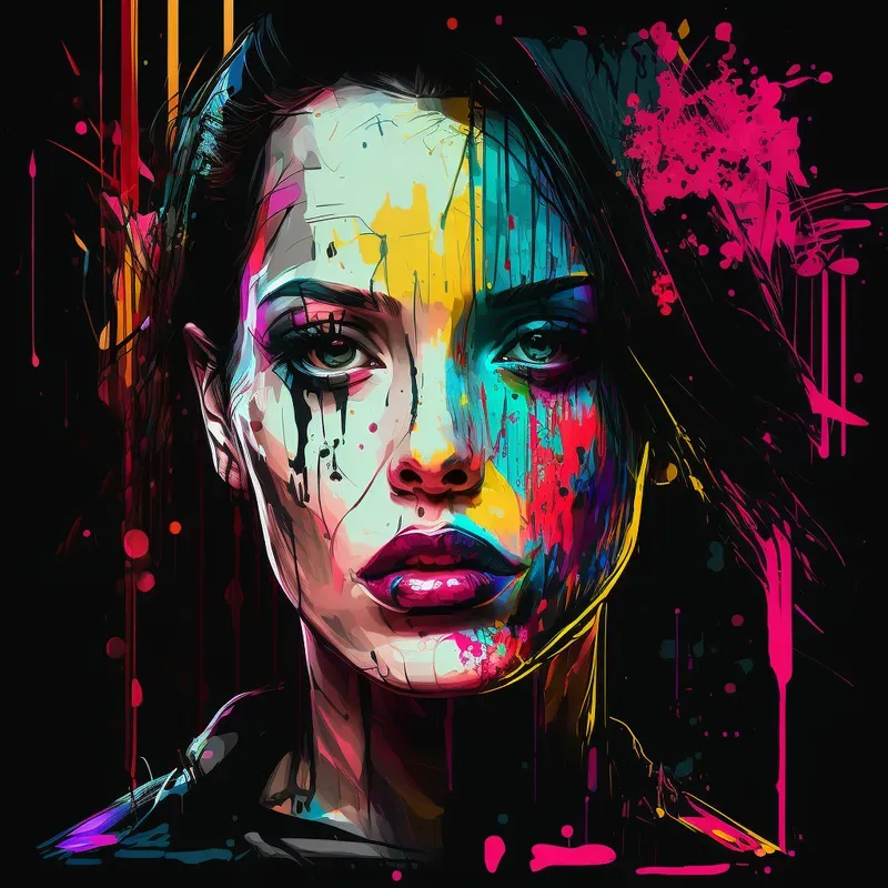 Celebrities Graffiti Melting Portraits Midjourney Prompt | PromptBase