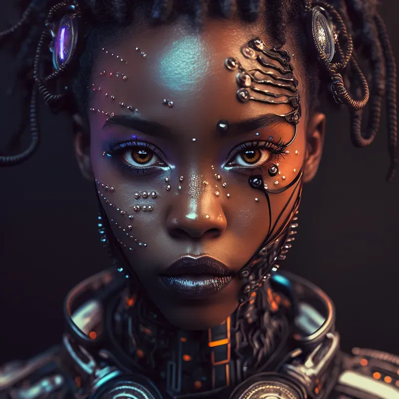 Futurist Human Cyborg Hybrid Portraits Midjourney Prompt | PromptBase