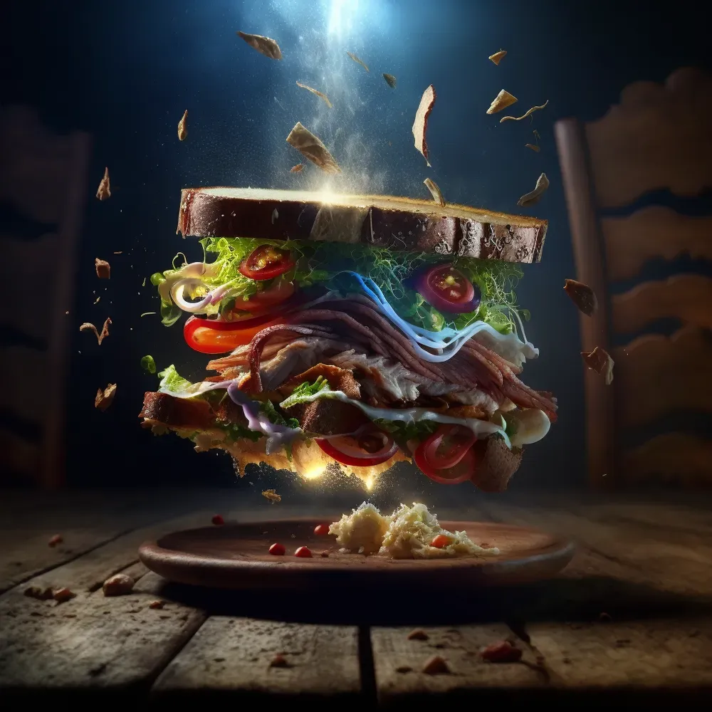 Realistic Food Explosion Photographs Midjourney Prompt | PromptBase