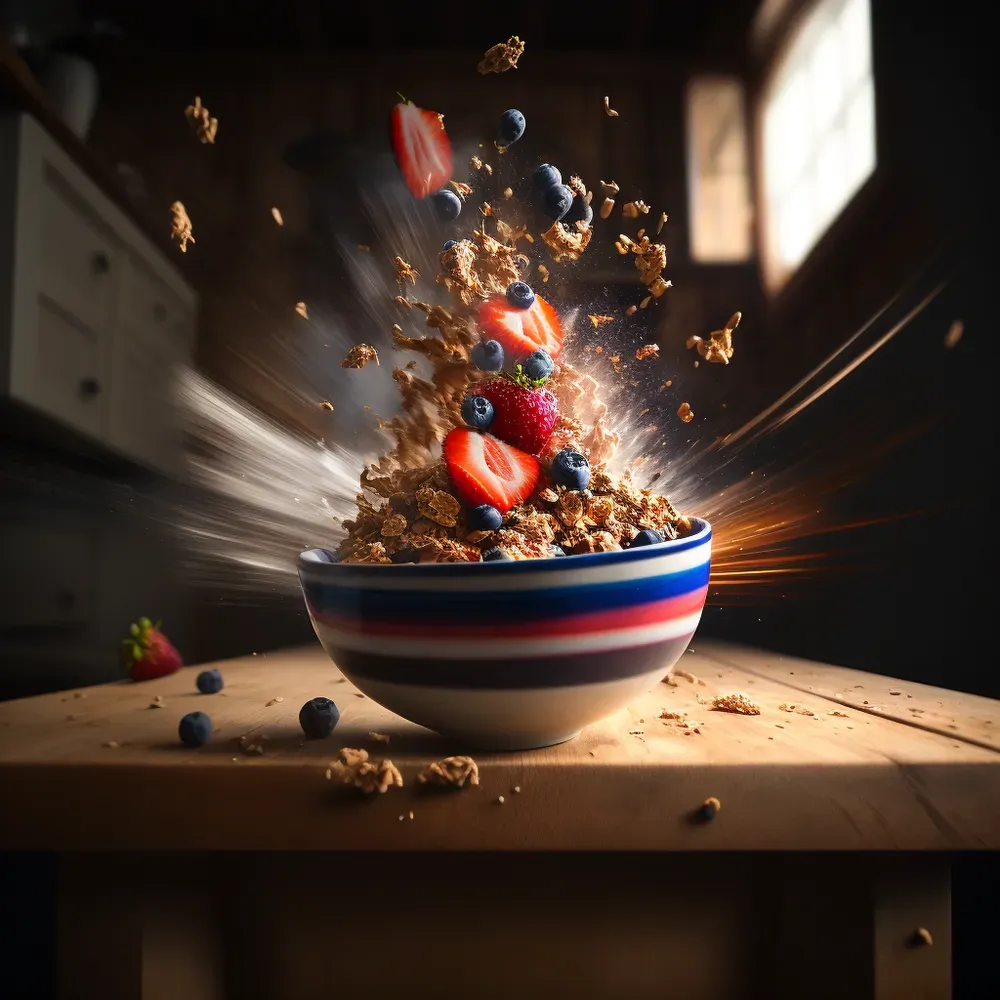 Realistic Food Explosion Photographs Midjourney Prompt | PromptBase