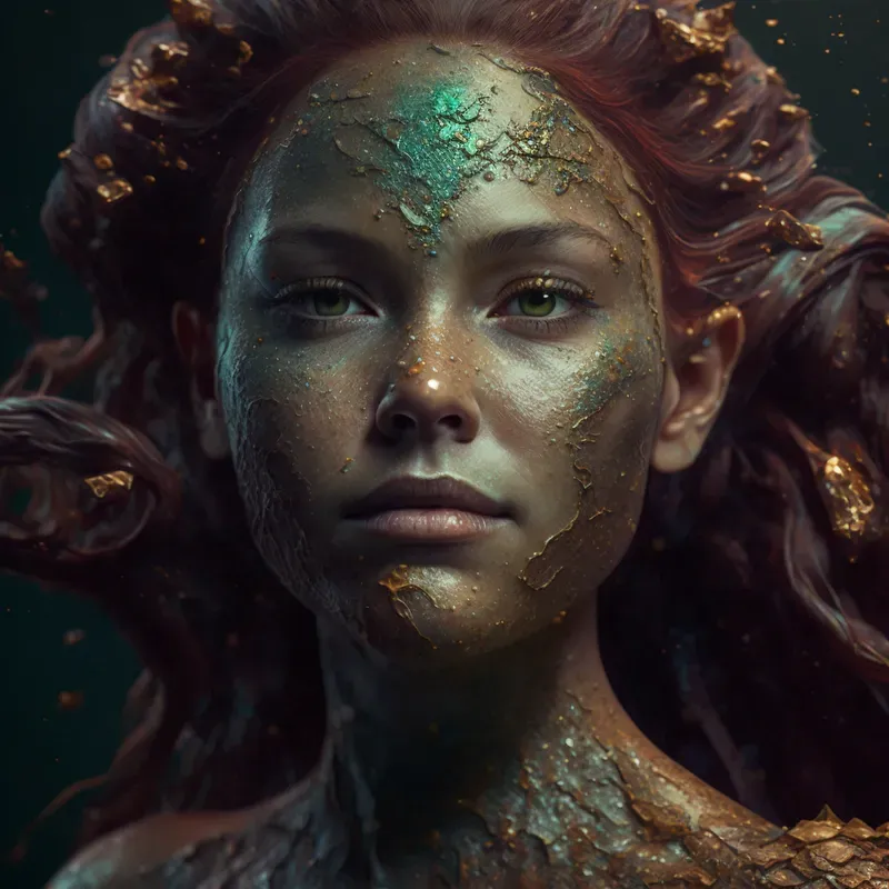 Epic Beautiful Mermaid Hybrid Portraits Midjourney Prompt | PromptBase