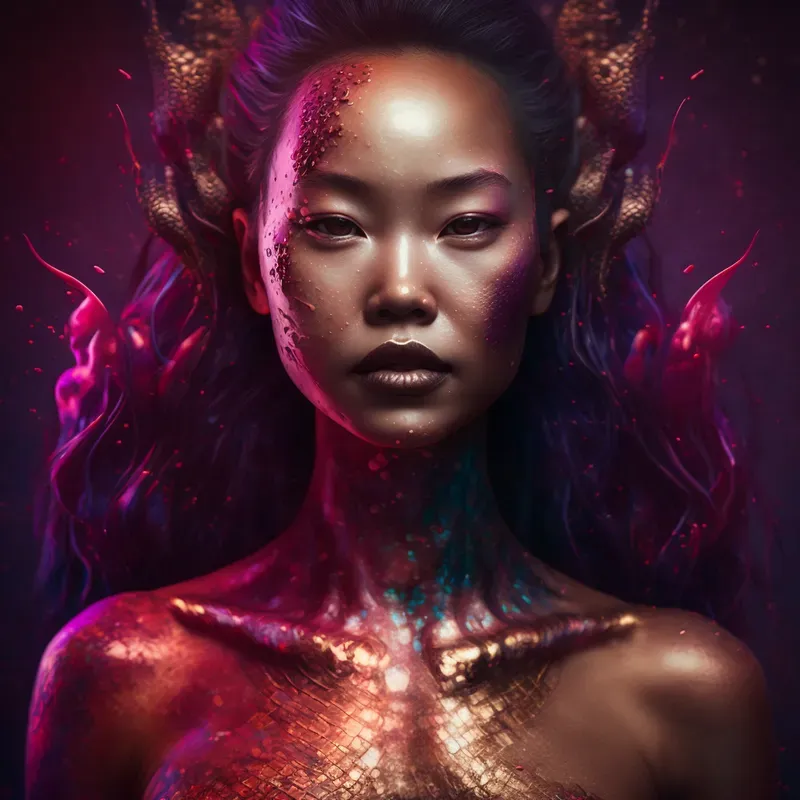 Epic Beautiful Mermaid Hybrid Portraits Midjourney Prompt | PromptBase