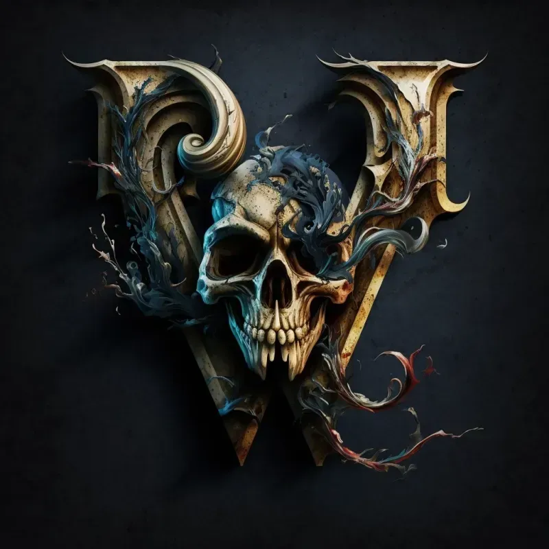 Terrifying Bones Lettering Logos Midjourney Prompt | PromptBase