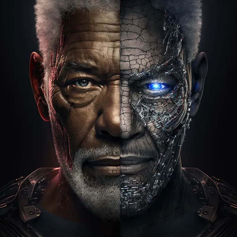 Half Terminator Faces Midjourney Prompt | PromptBase