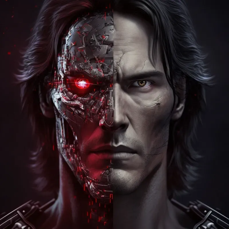 Half Terminator Faces Midjourney Prompt | PromptBase