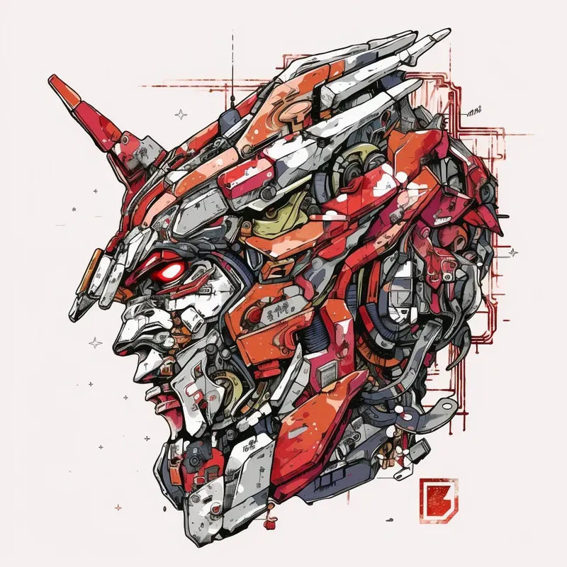 Profile Pictures Of Mobile Gundam Suits Midjourney Prompt | PromptBase