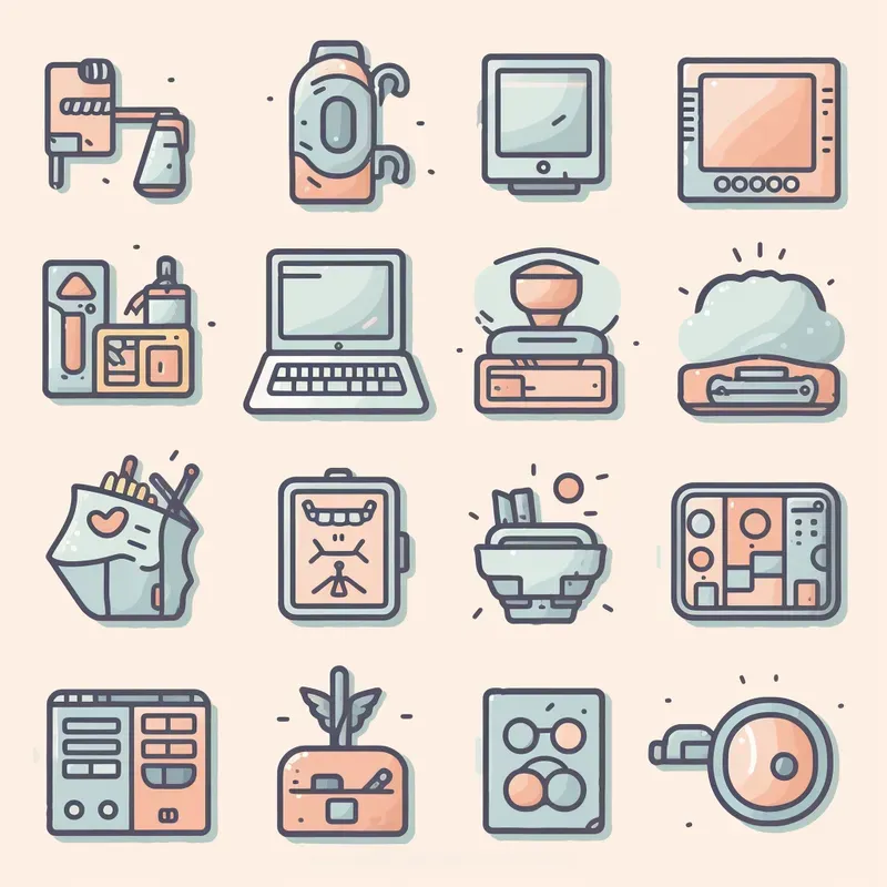 Simple Pastel Doodle Icons Midjourney Prompt | PromptBase