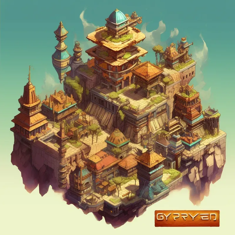 Spectacular RPG Isometric City Blocks Midjourney Prompt | PromptBase