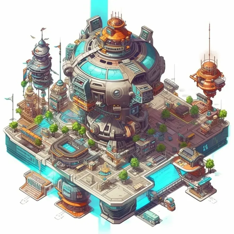Spectacular RPG Isometric City Blocks Midjourney Prompt | PromptBase