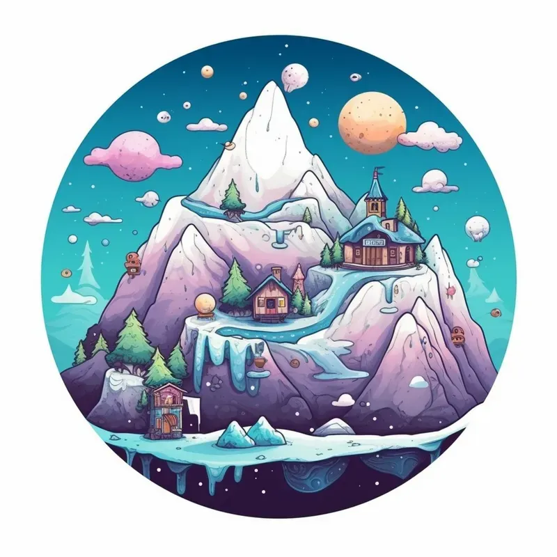 Vector Super Cute Chibi Landscapes Midjourney Prompt | PromptBase