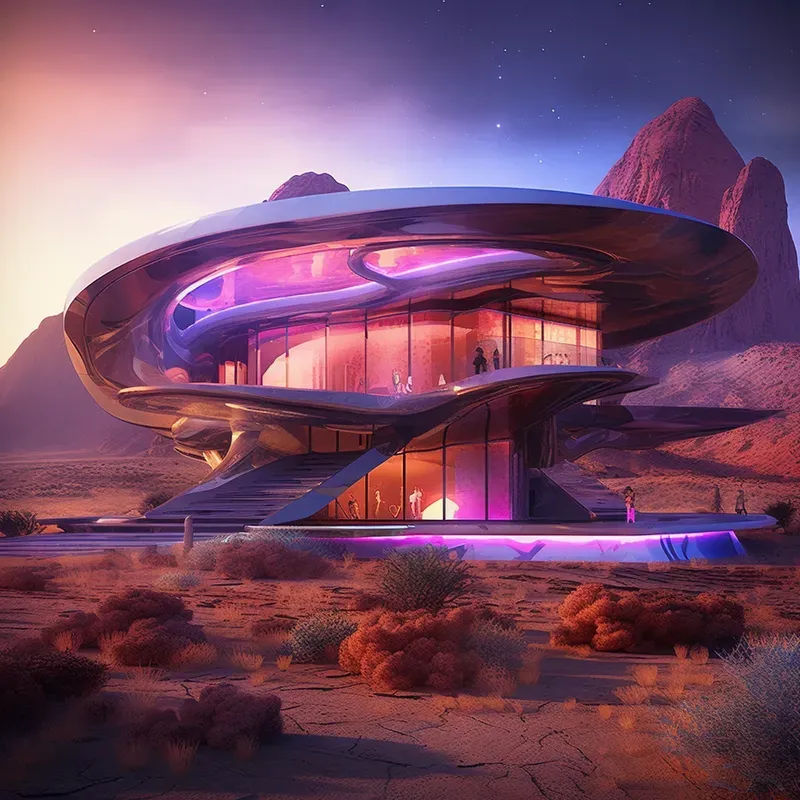 Futuristic Alien Architecture Designs Midjourney Prompt | PromptBase