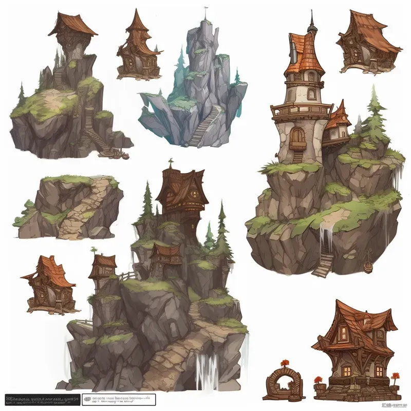 2D Game Level Design Assets Midjourney Prompt | PromptBase