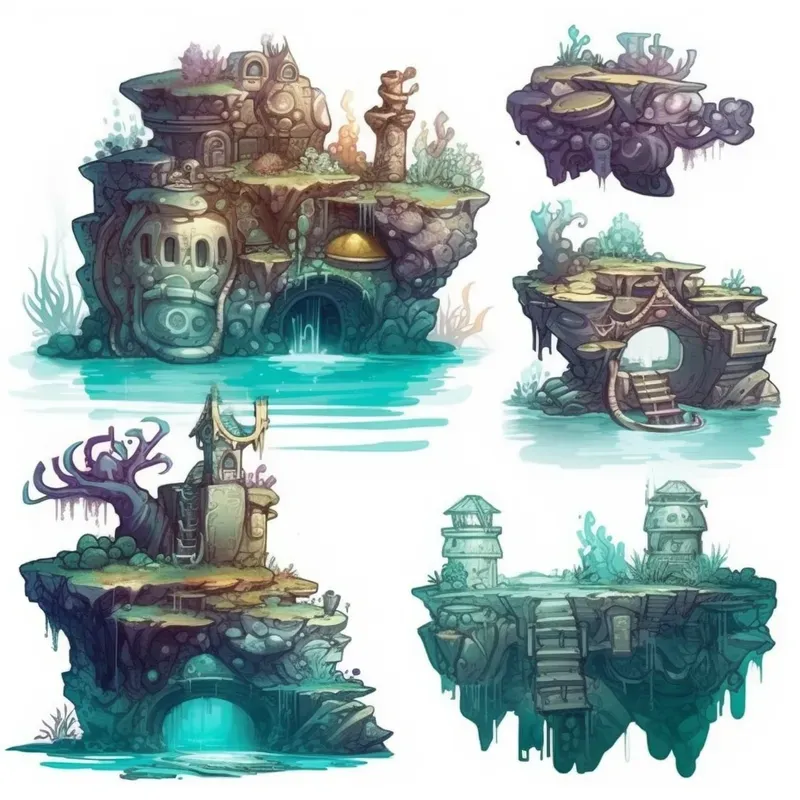 2D Game Level Design Assets Midjourney Prompt | PromptBase