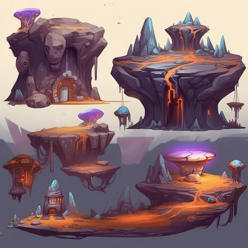 2D Game Level Design Assets Midjourney Prompt | PromptBase