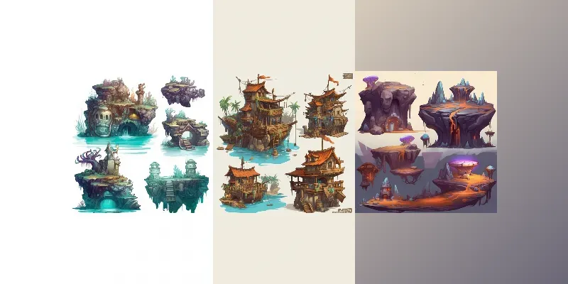 2D Game Level Design Assets Midjourney Prompt | PromptBase