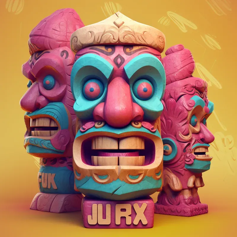 Tiki Pastel Shag Fusion Art Midjourney Prompt | PromptBase