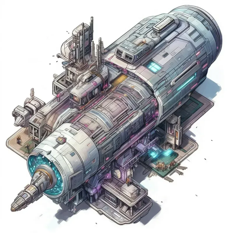 Isometric Watercolor Alien Spaceships Midjourney Prompt | PromptBase