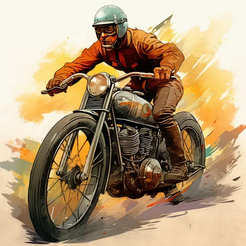 Handpainted Vintage Racing Illustrations Midjourney Prompt | PromptBase