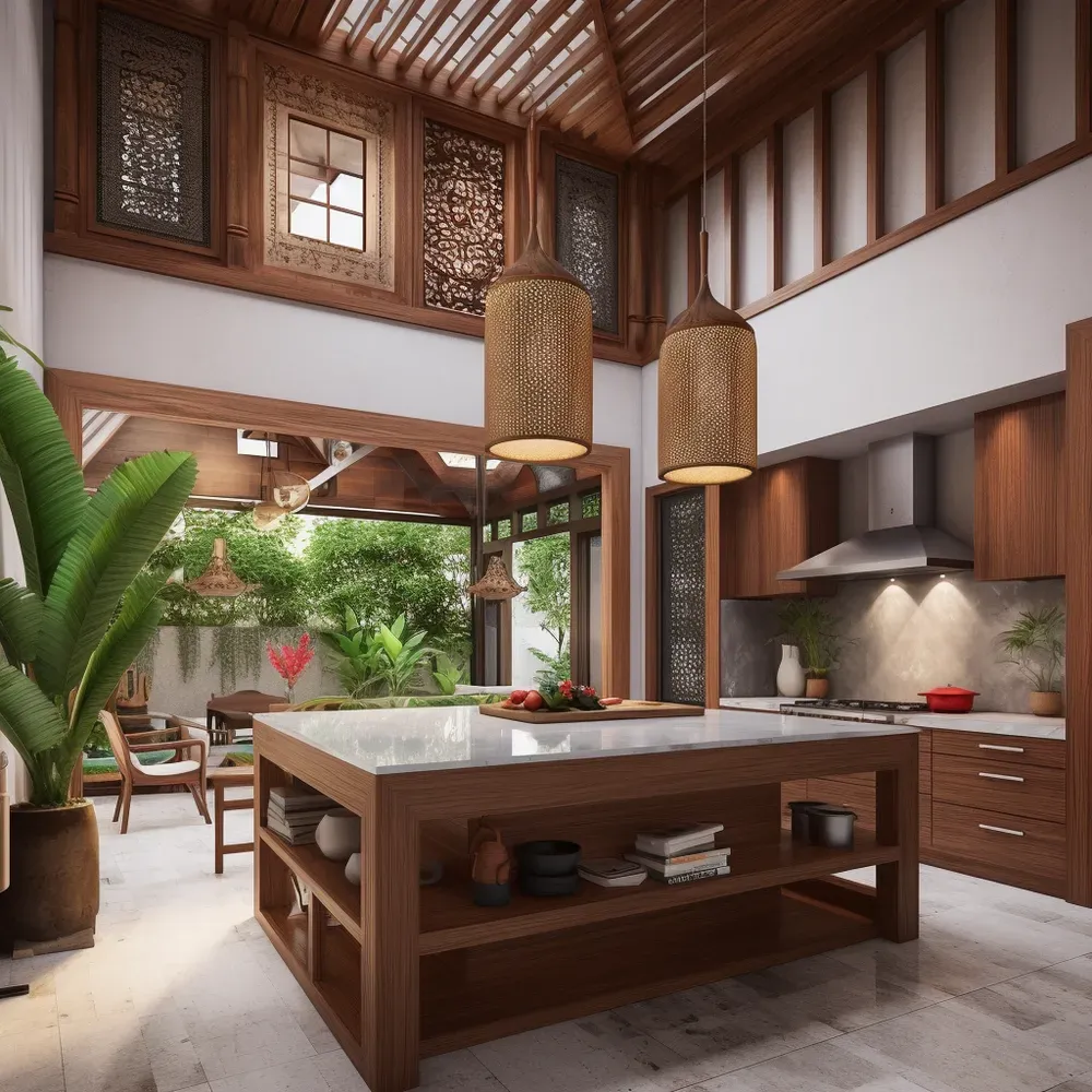 Indonesian Modern Fusion Architectures Midjourney Prompt | PromptBase