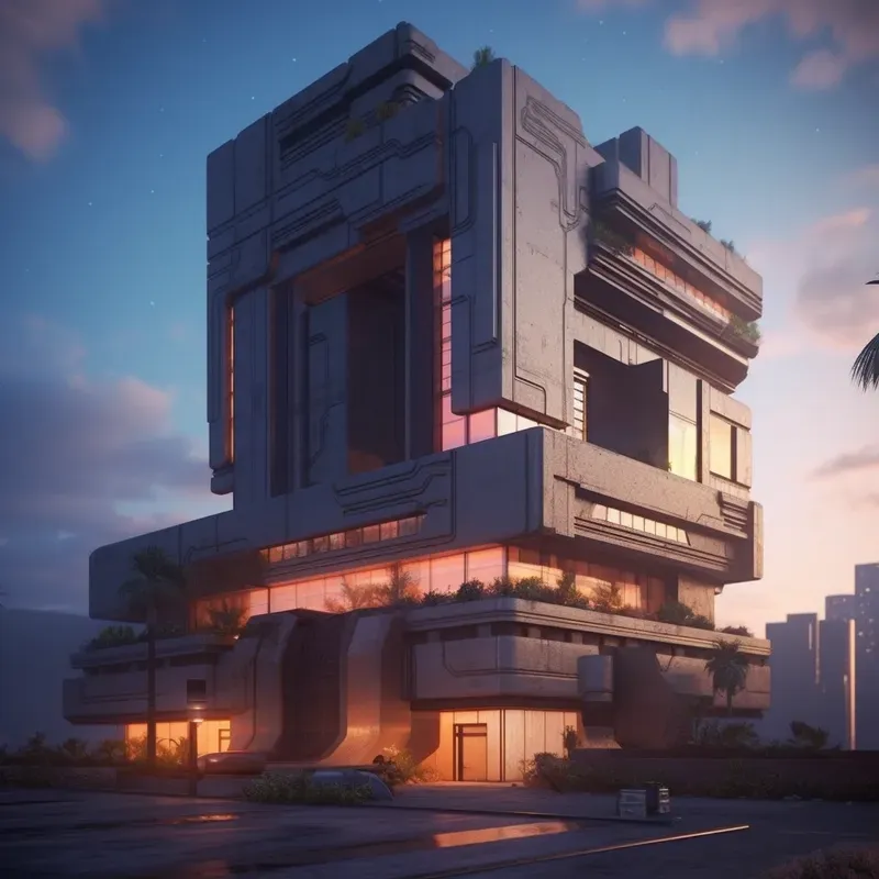 Cyberpunk Buildings Architecture Designs Midjourney Prompt | PromptBase