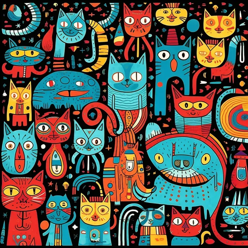 Seamless Patterns Of Cartoonish Doodles Midjourney Prompt | PromptBase