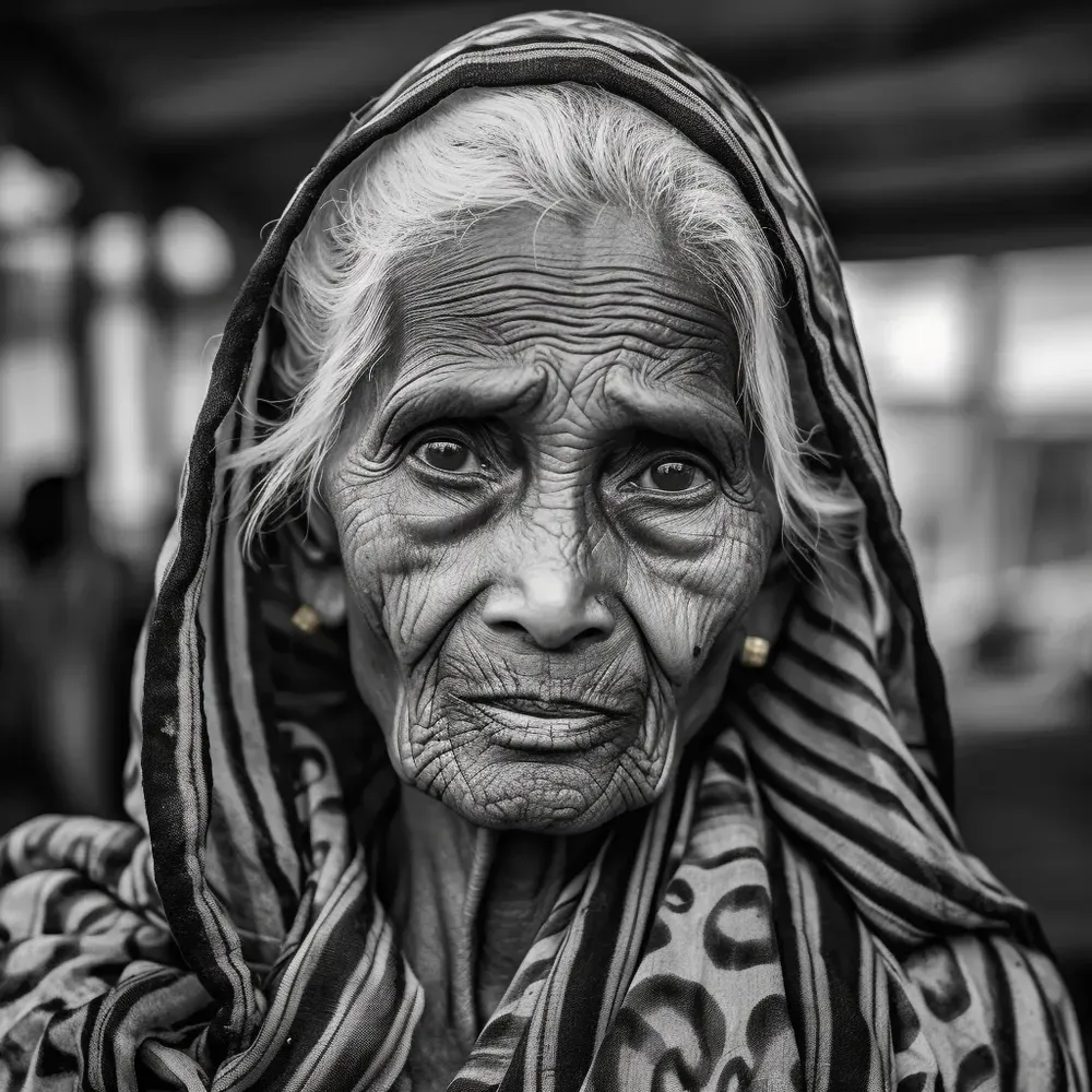 HDr Monochromatic Portrait Photography Midjourney Prompt | PromptBase