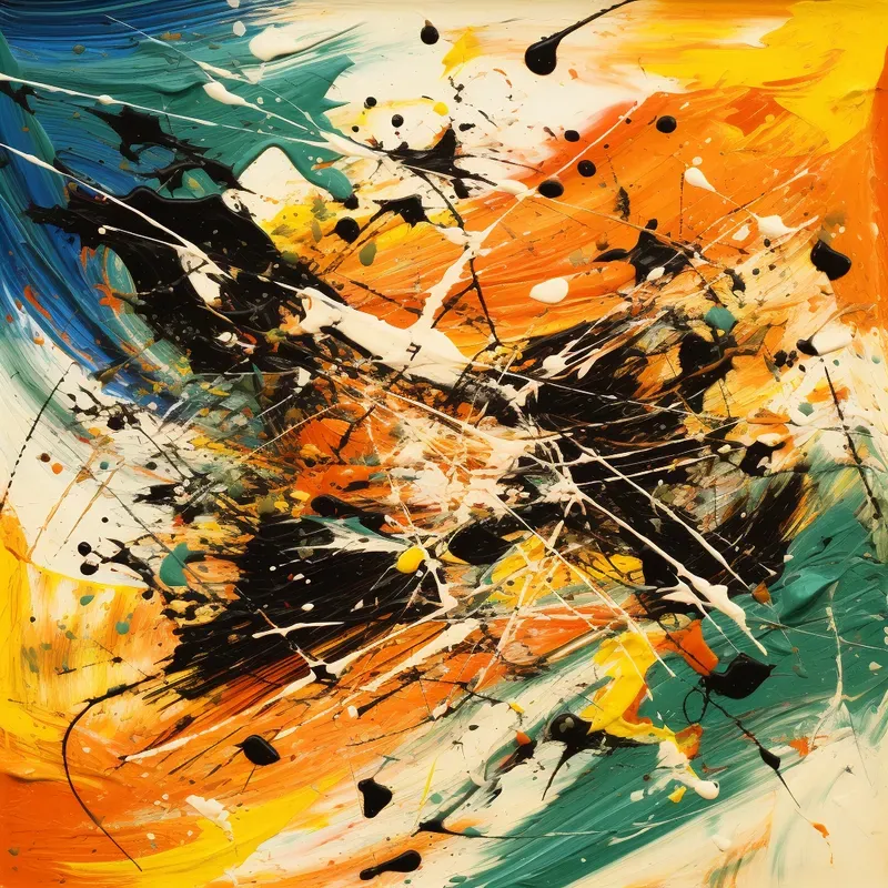 Davinci Pollock Hybrid Abstract Art Midjourney Prompt | PromptBase